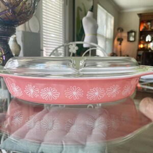 Vintage Pink Daisy PYREX Divided Dish With Lid - Etsy