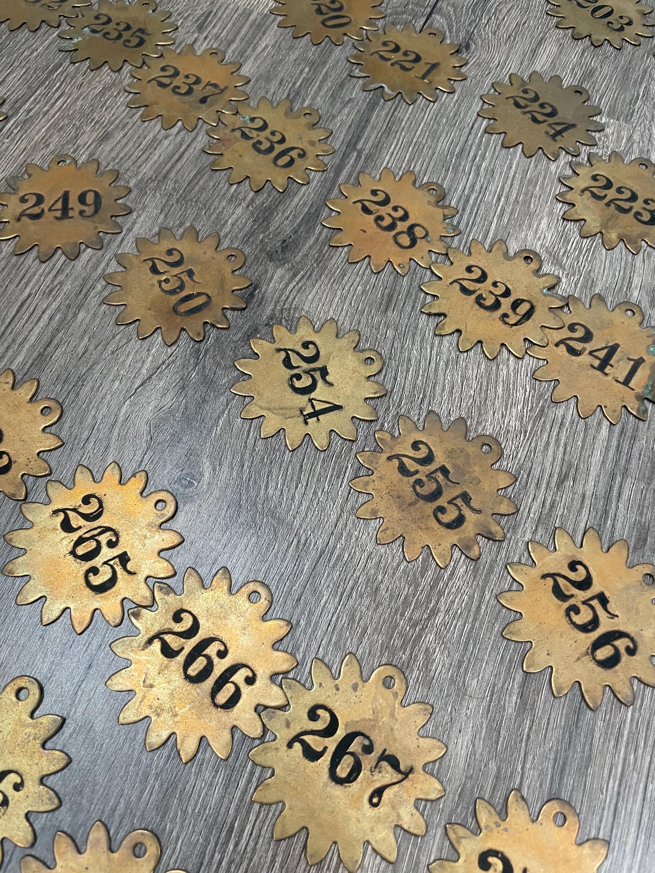 Vintage Brass Sun Star Hotel Key Fob Room Numbers - Etsy