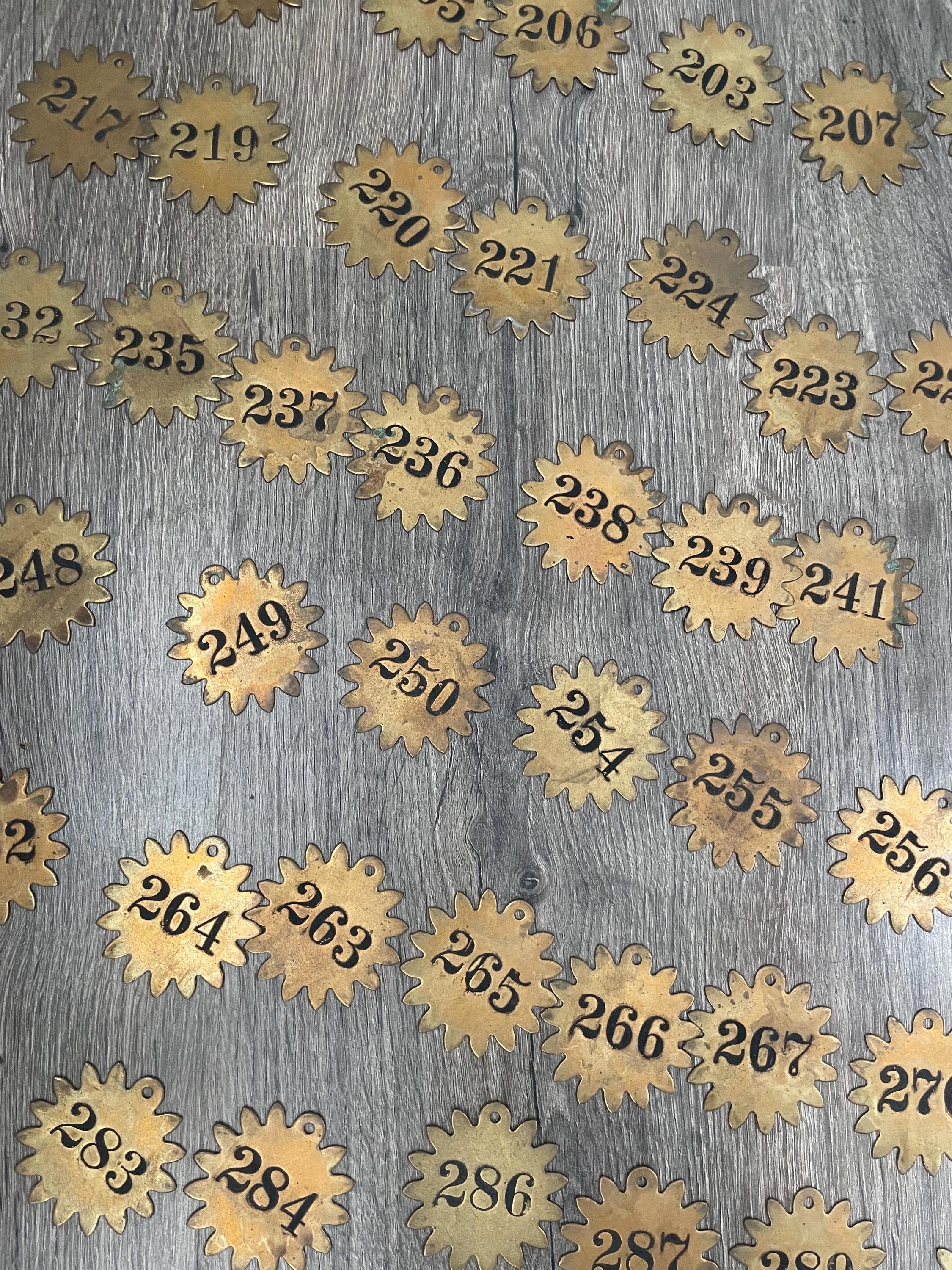 Vintage Brass Sun Star Hotel Key Fob Room Numbers - Etsy