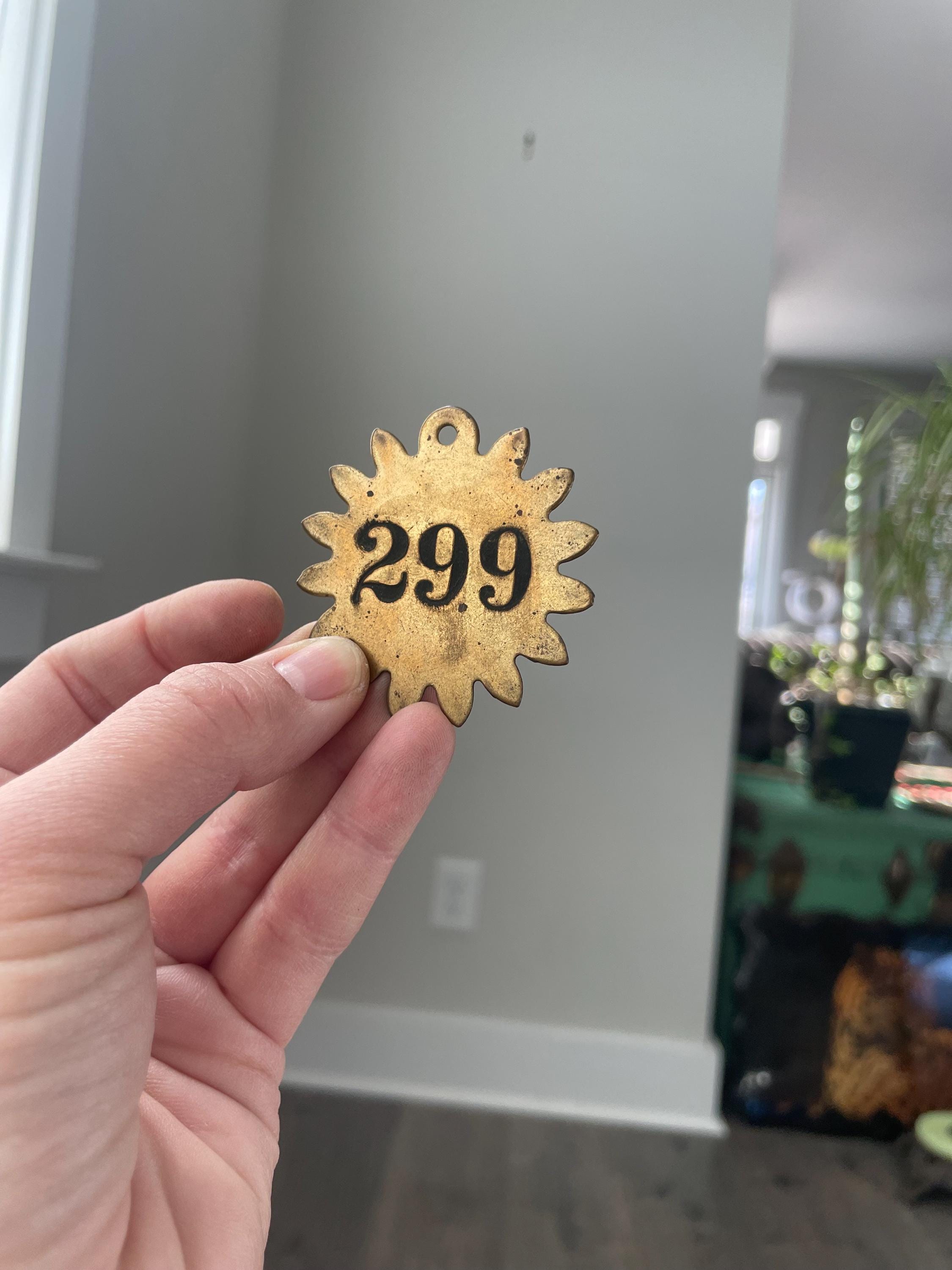 Vintage Brass Sun Star Hotel Key Fob Room Numbers - Etsy
