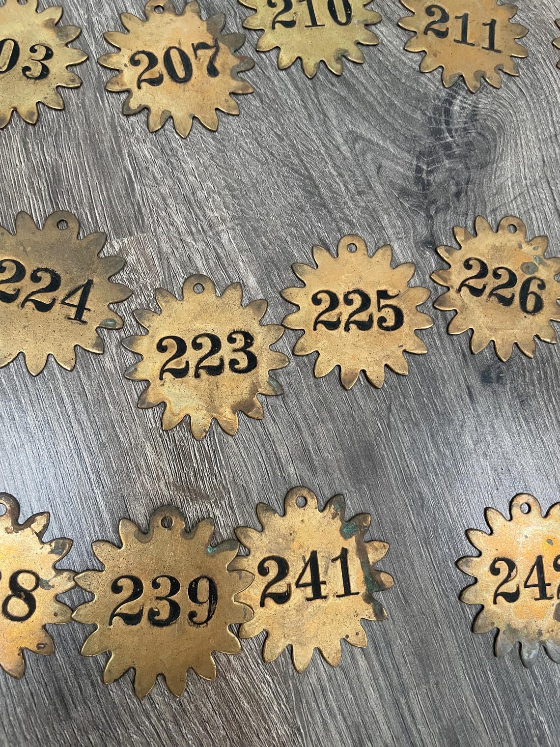Vintage Brass Sun Star Hotel Key Fob Room Numbers - Etsy