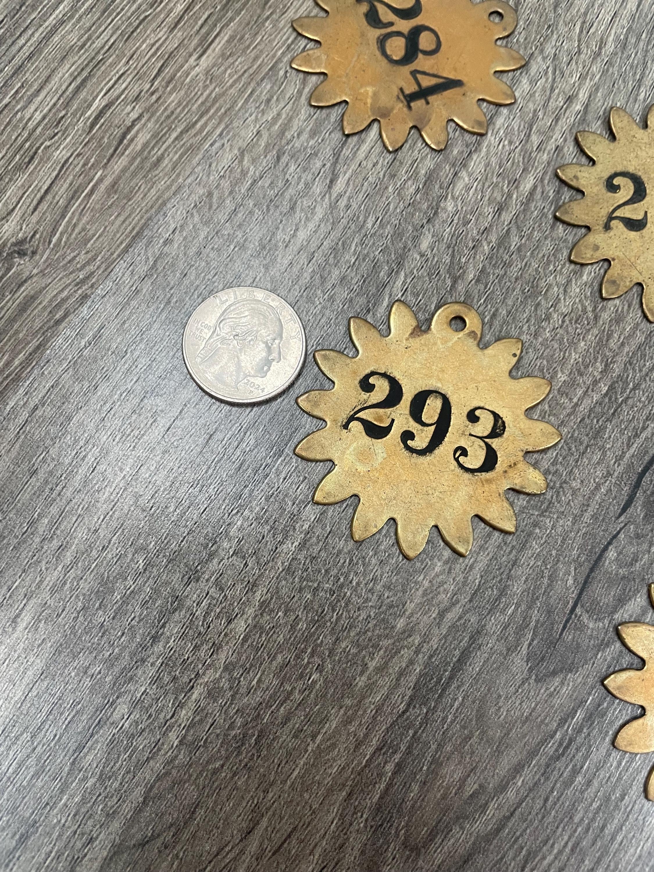 Vintage Brass Sun Star Hotel Key Fob Room Numbers - Etsy