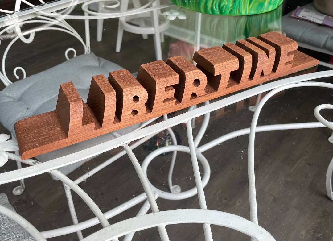 Vintage 70s LIBERTINE Wooden Scroll Saw Sign - Etsy