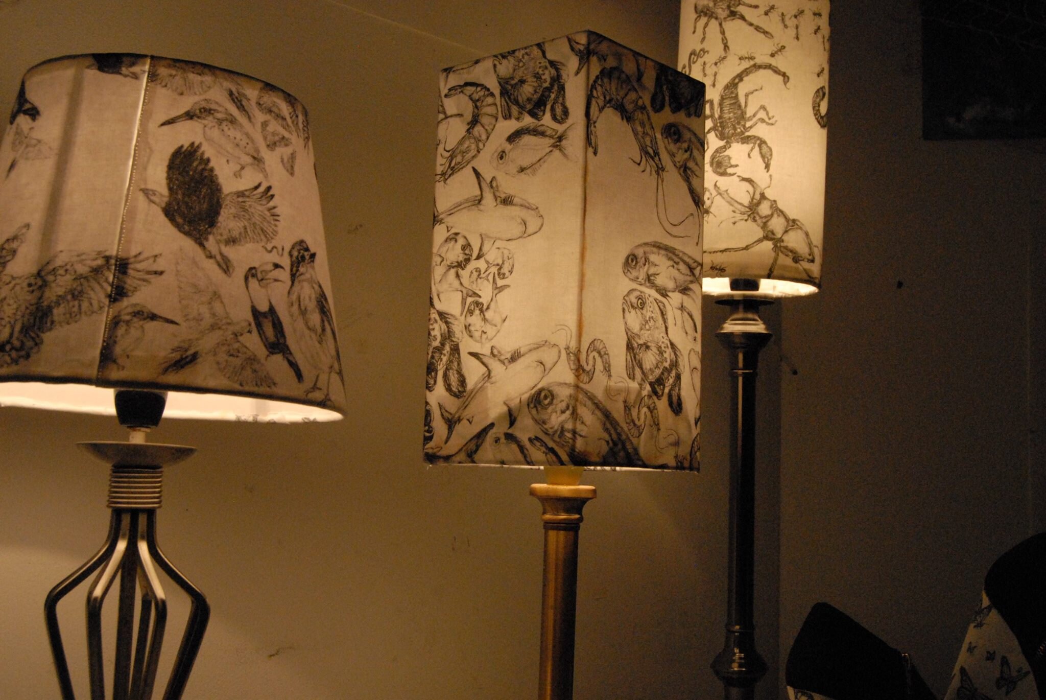 Hand Drawn Fish Designer Lampshade - Etsy