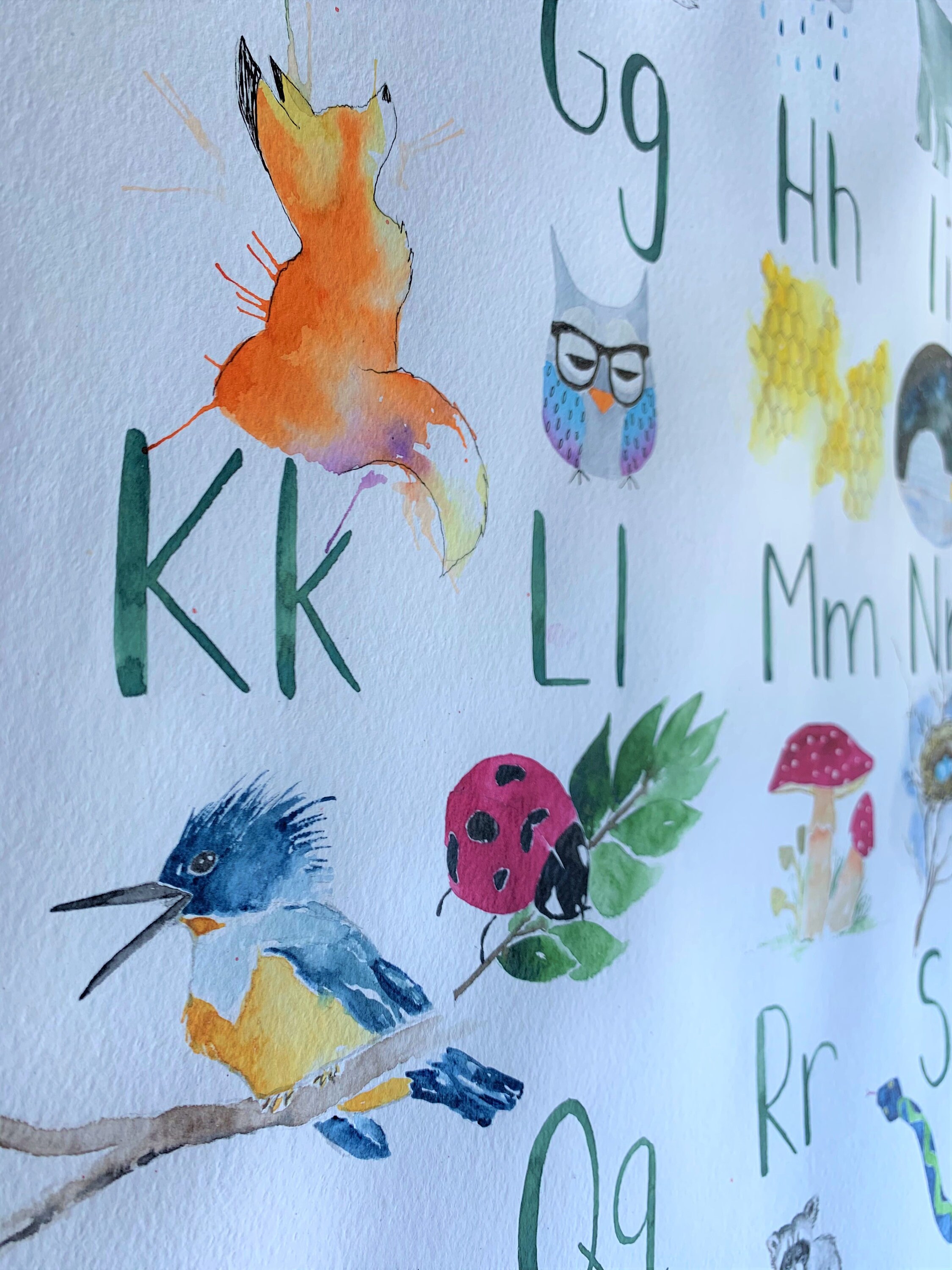 Illustrated Alphabet Poster, Alphabet Print, ABC Poster, Digital Print ...