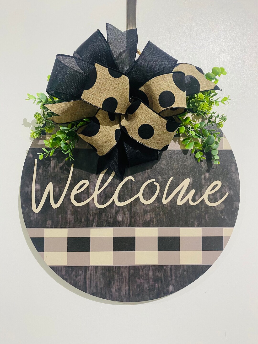 Welcome Door Hanger, Door Sign, Front Door Decor, Round Door Hanger ...