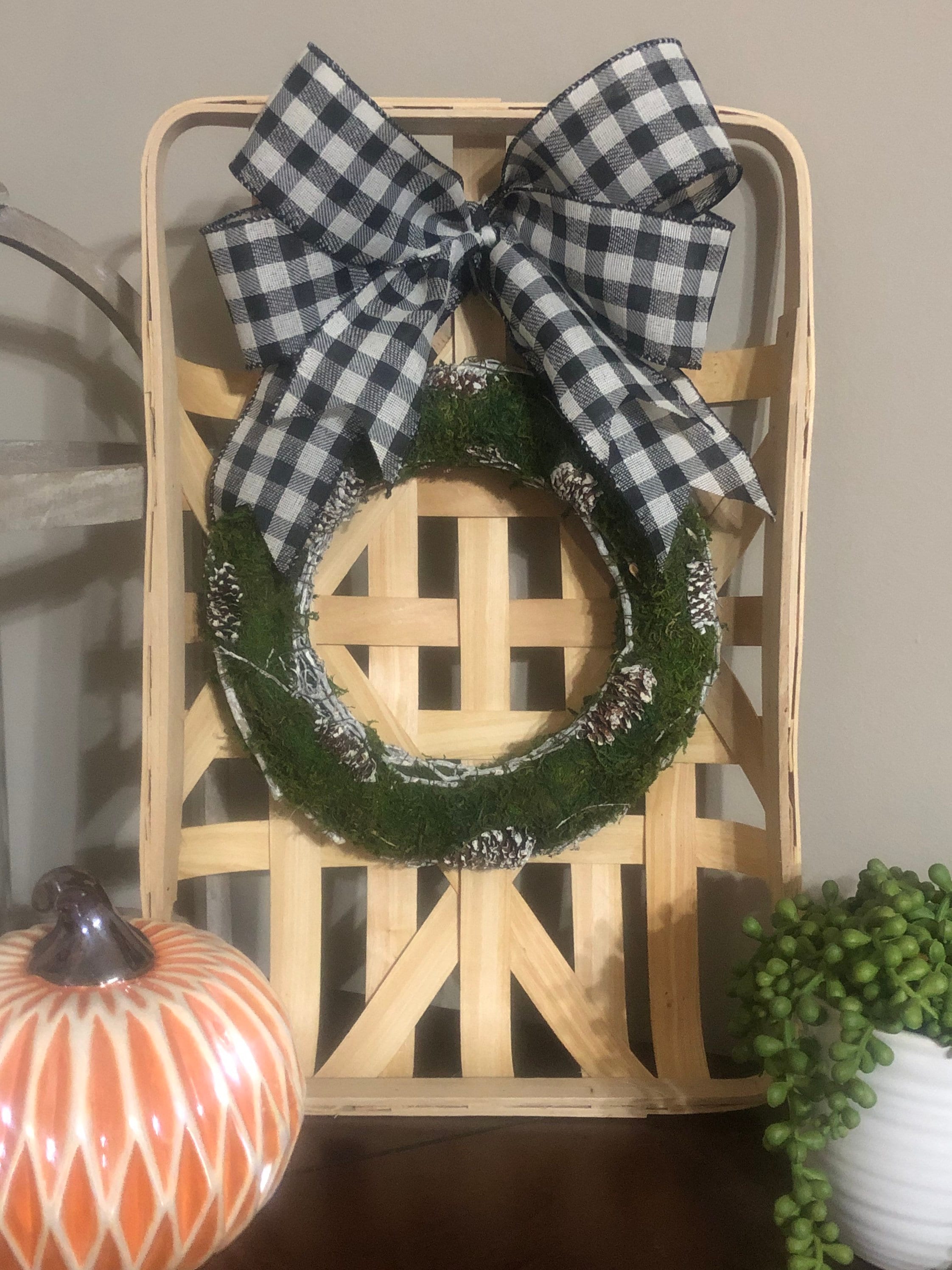Tobacco Basket Wreath L Natural Wreath L Moss Wreath L Buffalo - Etsy
