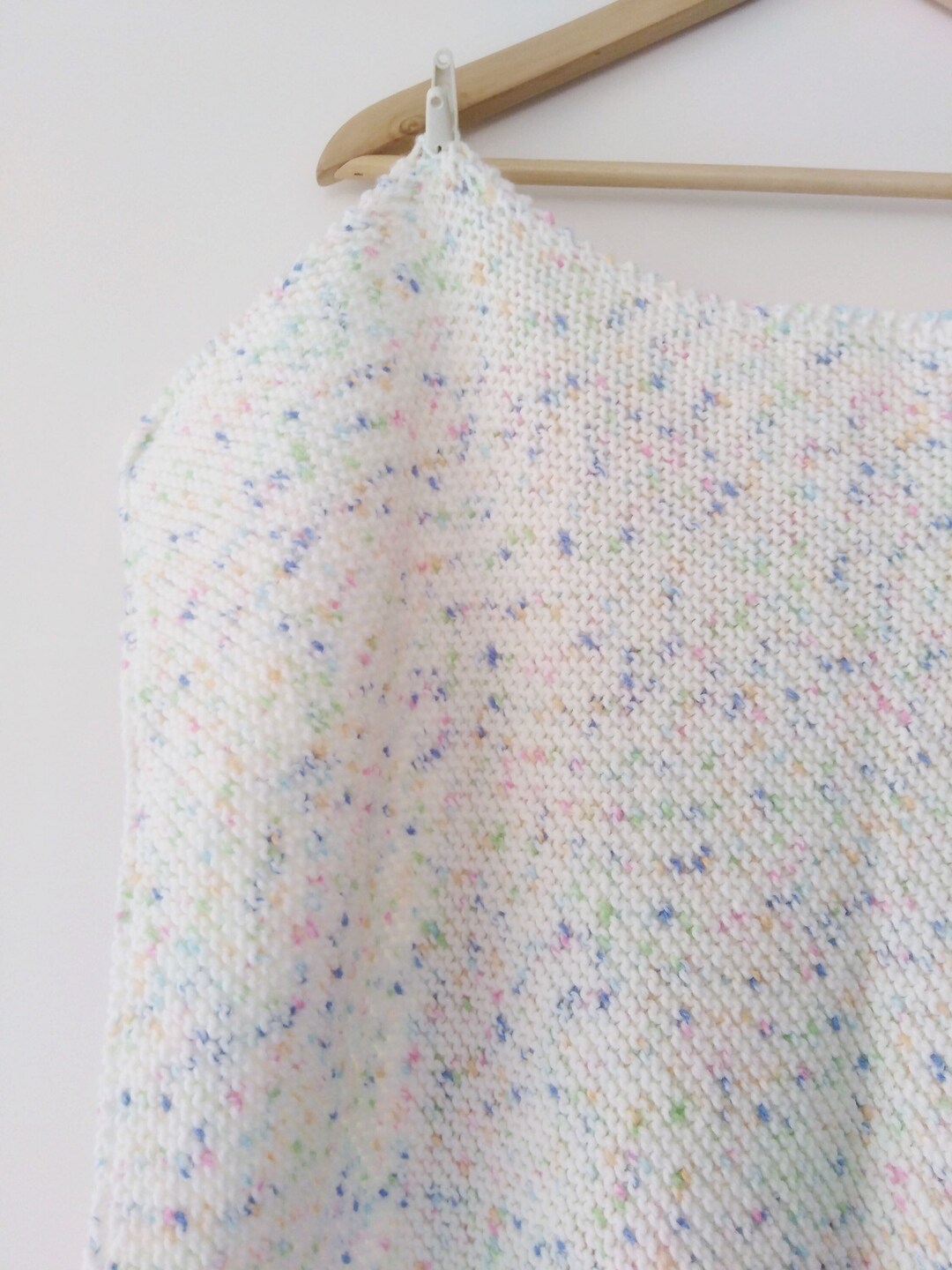 Confetti Sprinkle Knit Baby Blanket, Gender Neutral Aran Acrylic Pram ...