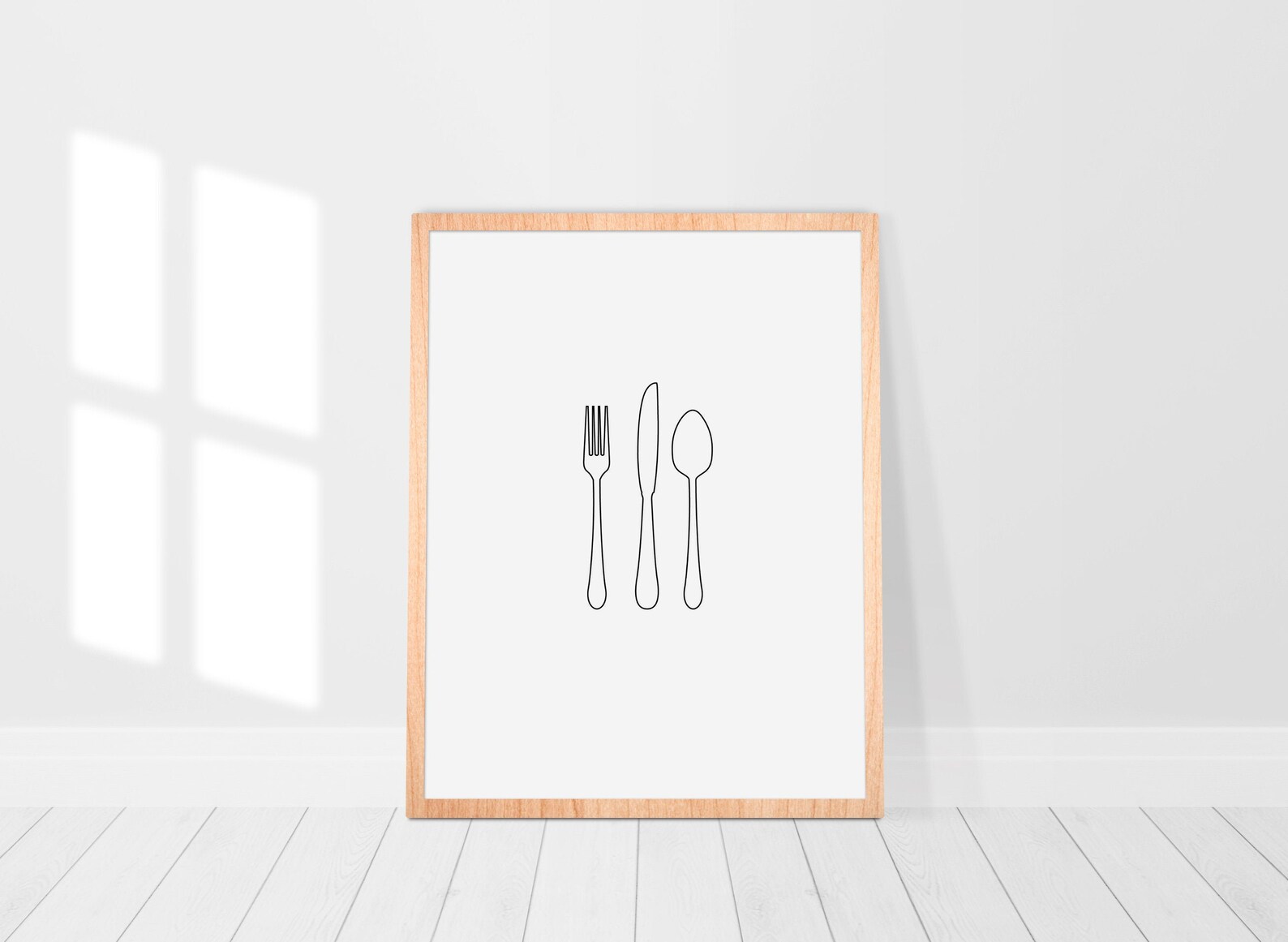 Silverware Print, Printable, Fork Knife Spoon Print, Simple Kitchen ...