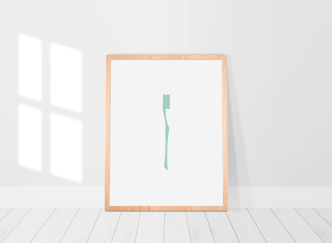 Toothbrush Printable, Dentist's Office Print Wall Art, Kid's Bathroom ...