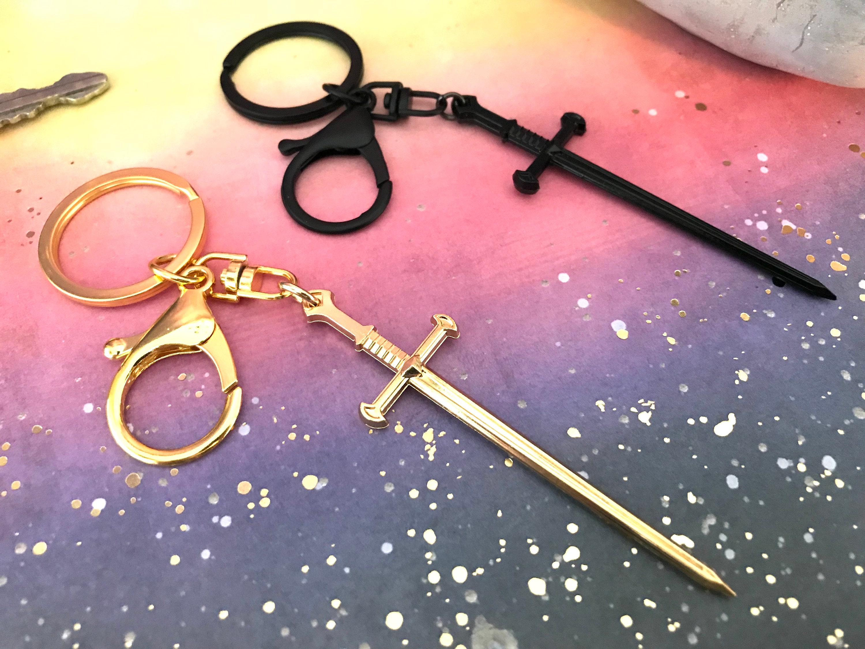 Andúril LOTR Sword Keychain gold Silver or Black - Etsy
