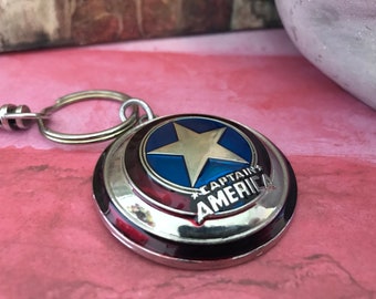 Captain America Shield Keychain - Etsy