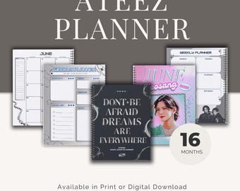 Kpop | Ateez Inspired Monthly Printable Planner 2024 | Instant Digital ...