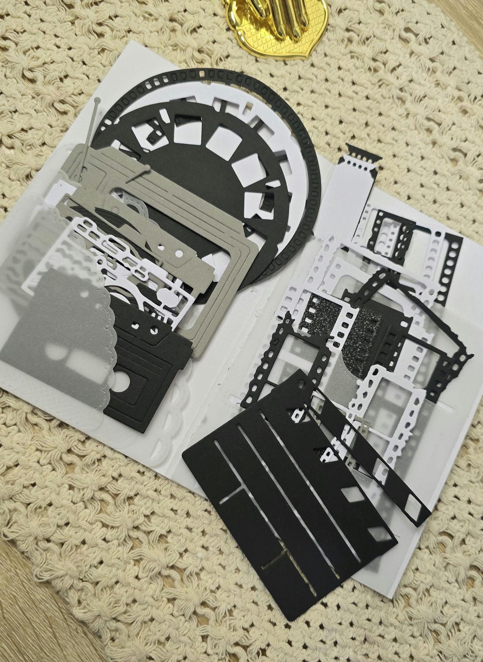 Handmade 30-piece Film Strip & Retro Frame Die Cuts – Black, White and ...