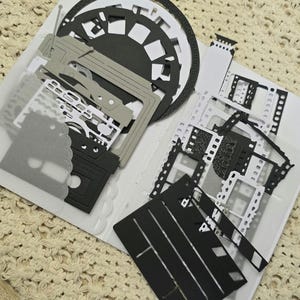 Handmade 30-piece Film Strip & Retro Frame Die Cuts – Black, White and ...