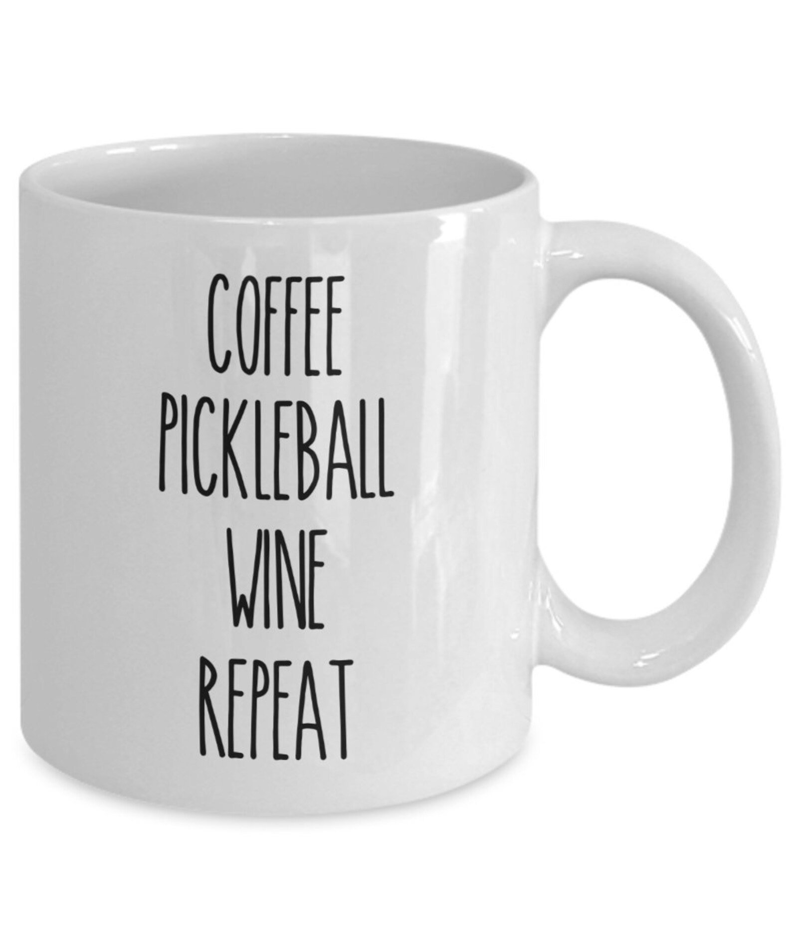 Pickleball Enthusiast Gift / Coffee Pickleball Wine Repeat Coffee Mug ...