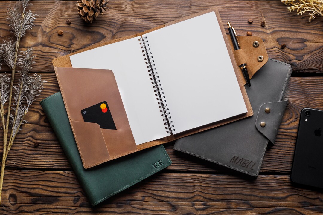Leather Personalized Notebook Cover With Notepad Diary in - Etsy