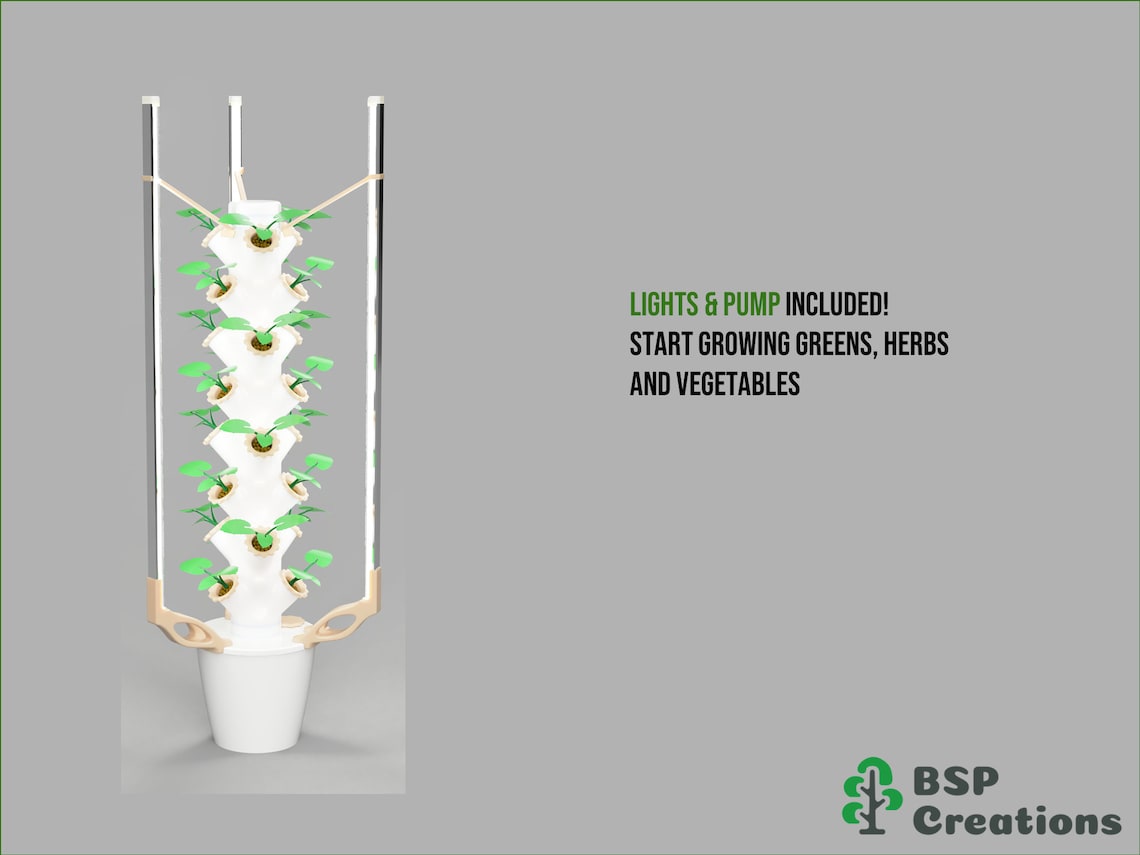 DIY 3D Printed Hydroponic Tower Digital Files - Etsy