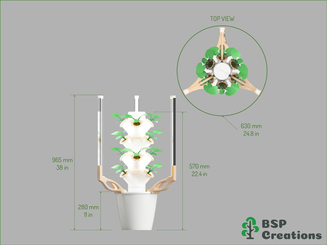 DIY 3D Printed Hydroponic Tower Digital Files - Etsy
