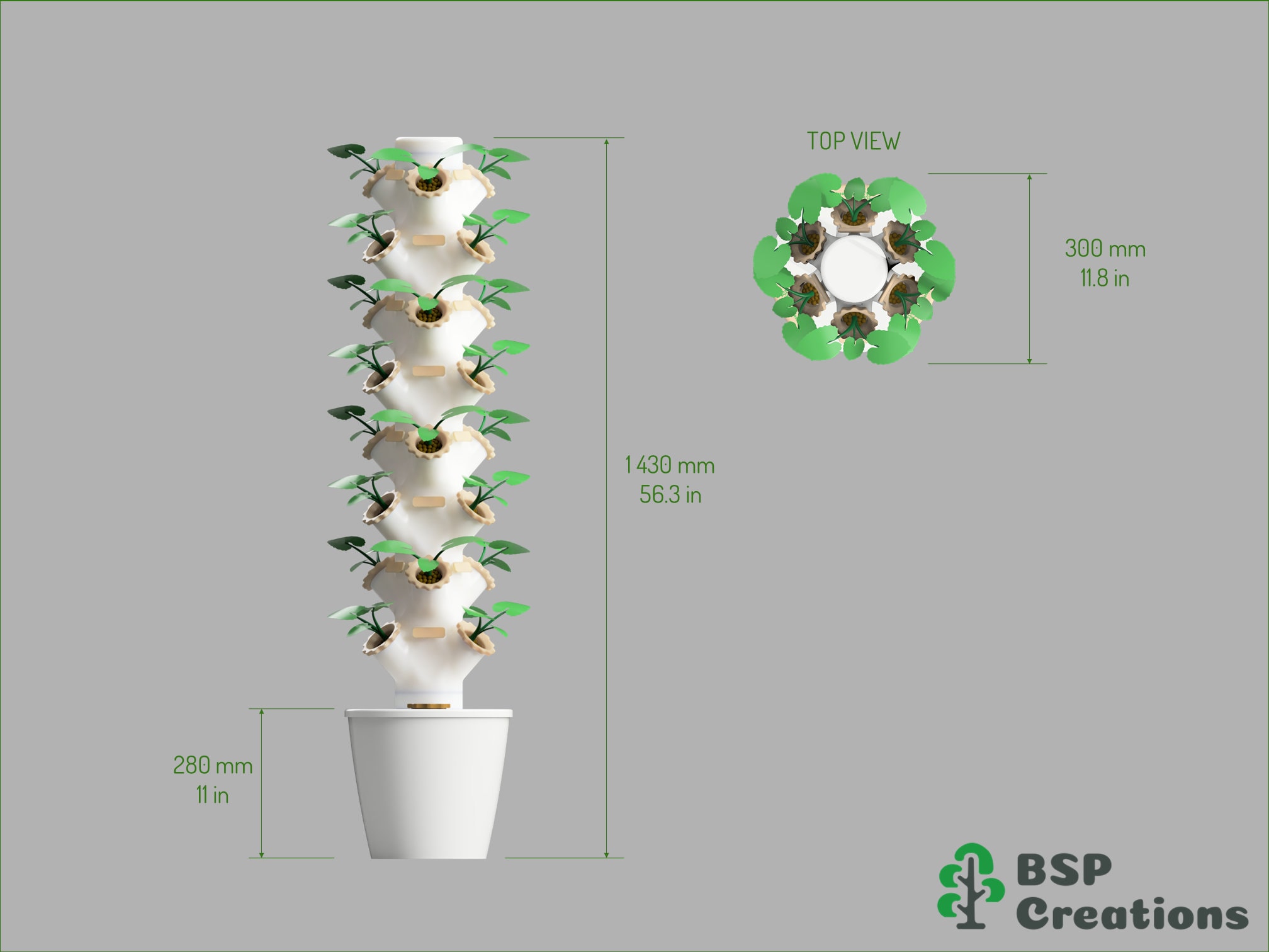 DIY 3D Printed Hydroponic Tower Digital Files - Etsy Canada