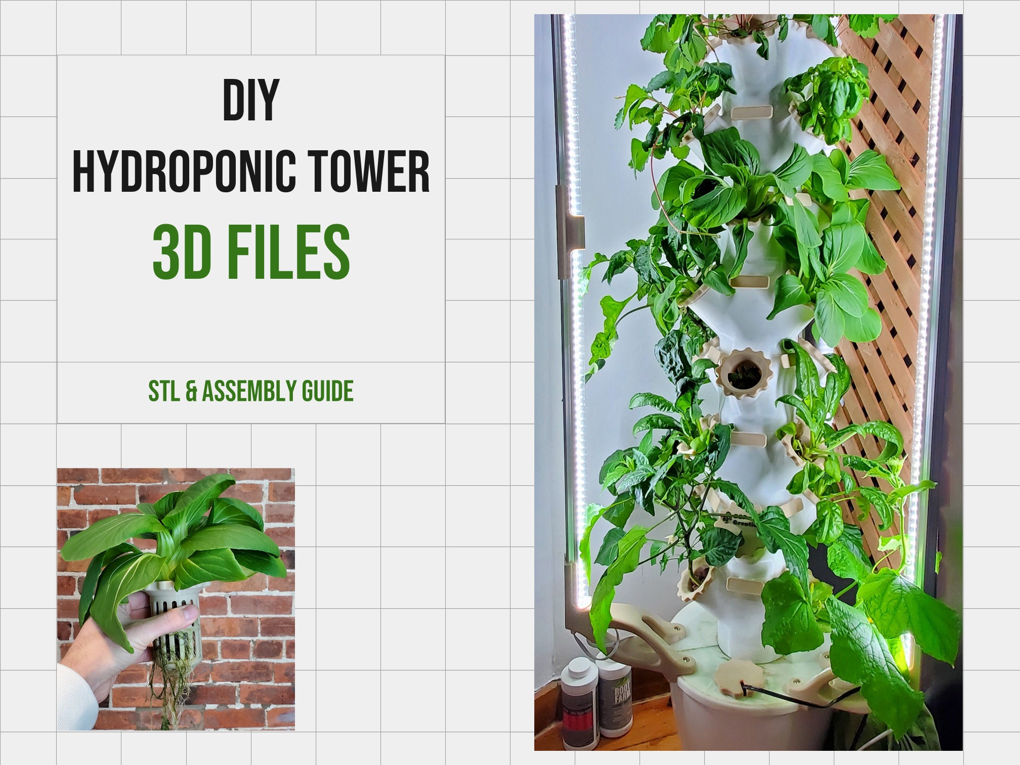 DIY 3D Printed Hydroponic Tower Digital Files - Etsy Canada