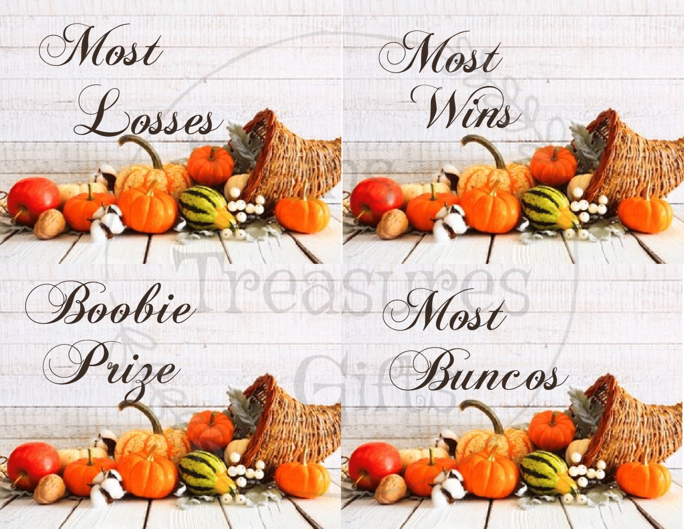 Thanksgiving Cornucopia Bunco Score Cards Table Tents Tally | Etsy