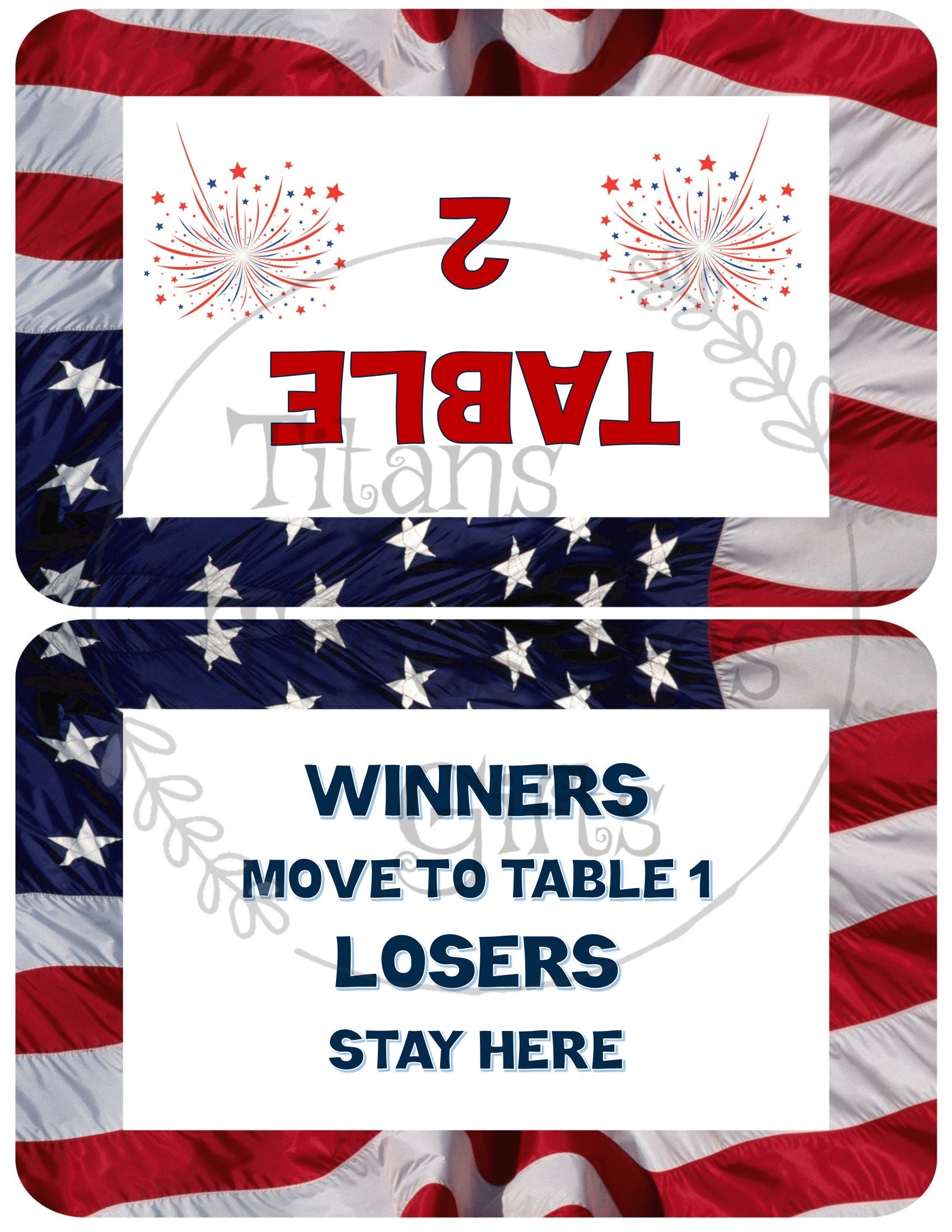 American Flag Bunco Score Cards and Table Tents Digital | Etsy