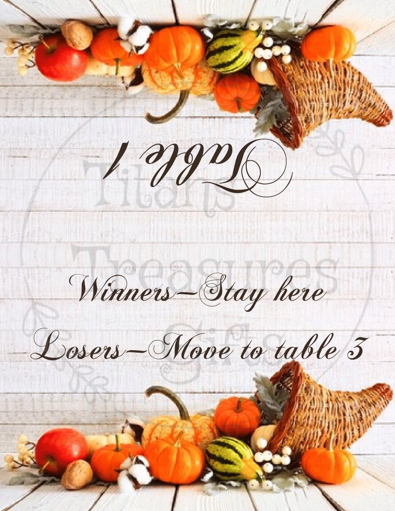 Thanksgiving Cornucopia Bunco Score Cards Table Tents Tally - Etsy