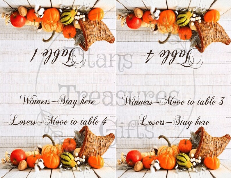 Thanksgiving Cornucopia Bunco Score Cards Table Tents Tally | Etsy