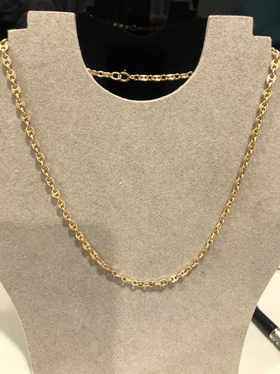 Vintage 14k gold Anchor flat link chain 18" - Gem