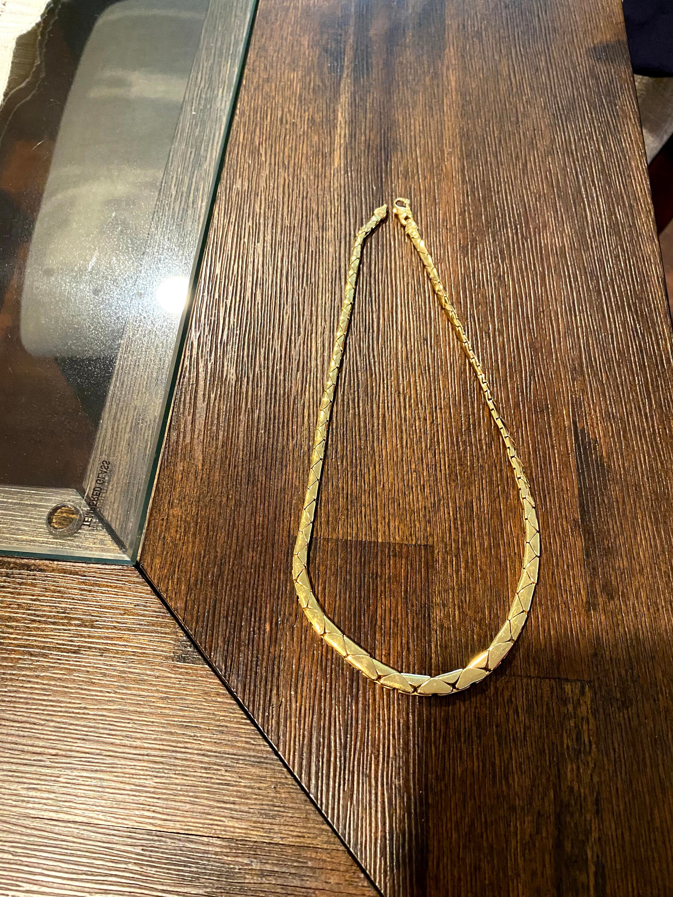 Vintage 18k Italian Graduated Triangle Links Chocker - Etsy