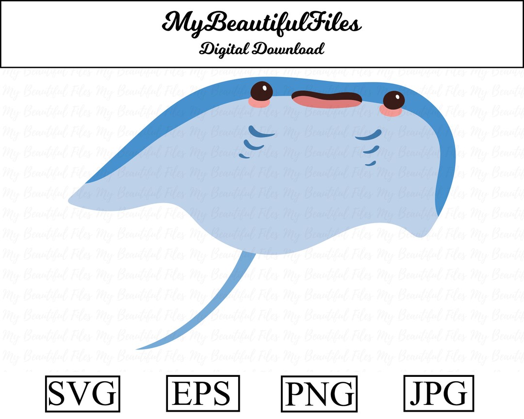 Stingray SVG,PNG Digital Download Cute Stingray File for Printable Art ...