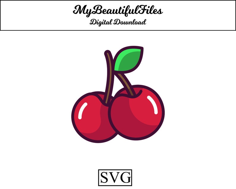 Cherry SVG Digital Download Cherry File for Printable Art - Etsy