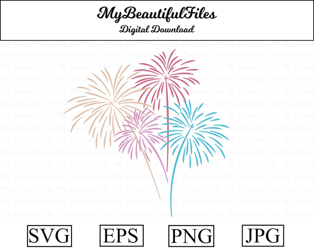 Fireworks SVG,PNG Digital Download New Years Eve File for Printable Art ...