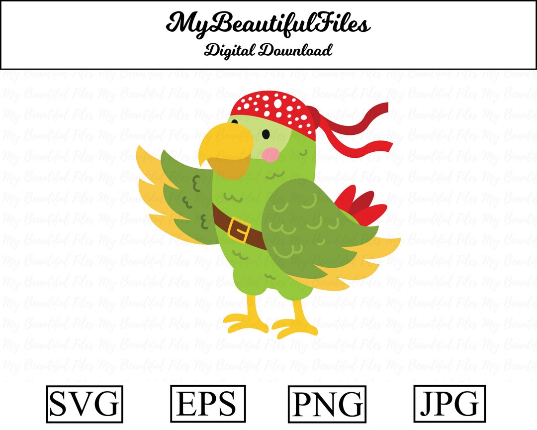 Pirate Parrot SVG,PNG Digital Download Parrot File for Printable Art ...