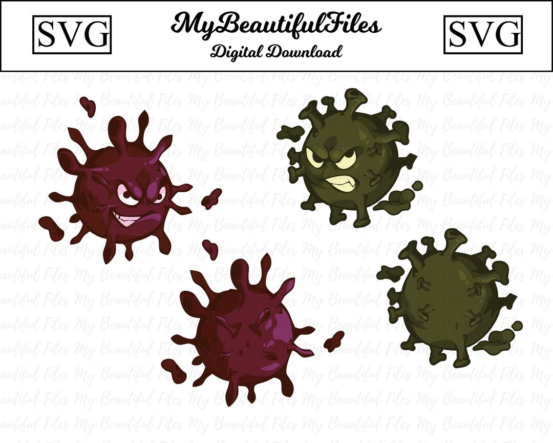 Cartoon Virus SVG Digital Download Virus File for Printable Art ...