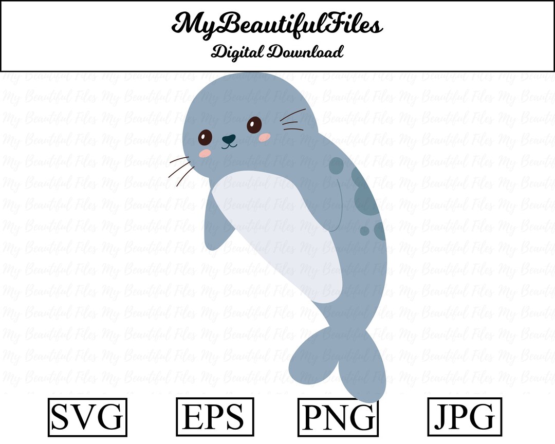 Seal SVG,PNG Digital Download Cute Seal File for Printable Art, Planner ...