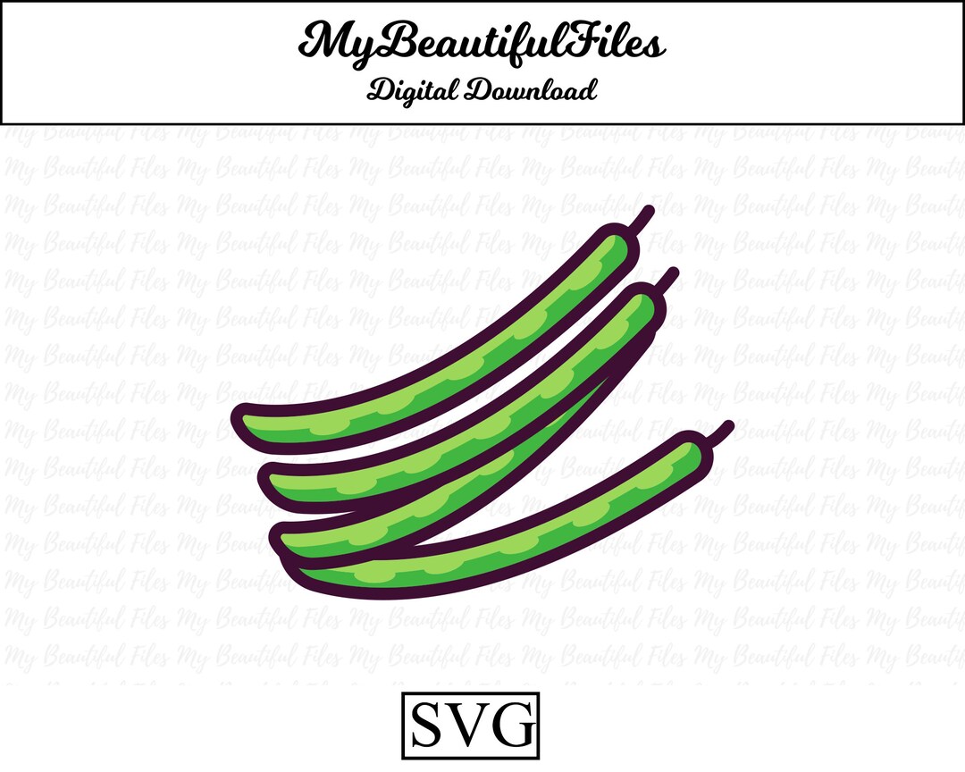 Green Bean SVG Digital Download Green Bean File for Printable Art ...