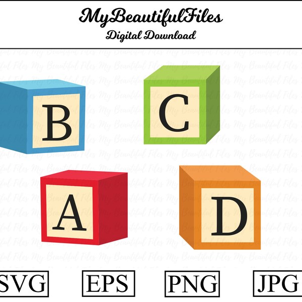 Baby Blocks Clipart - Etsy