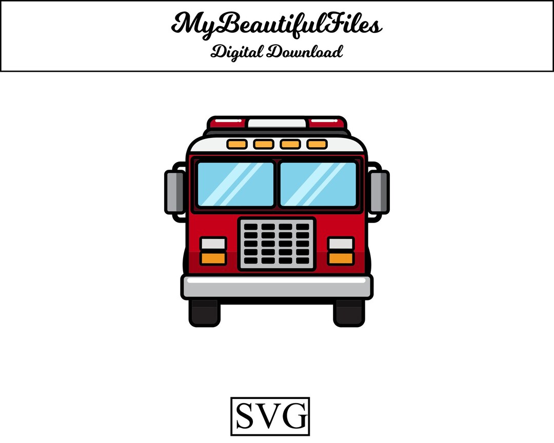 Firefighter Fire Engine SVG Digital Download Cute Firefighter File for ...