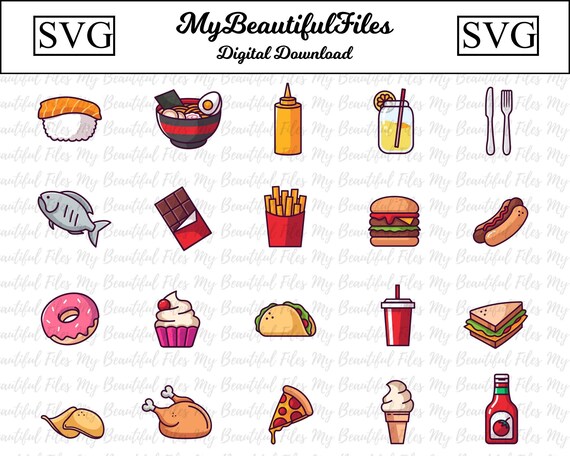 Food Bundle SVG Digital Download Food Bundle Files for | Etsy