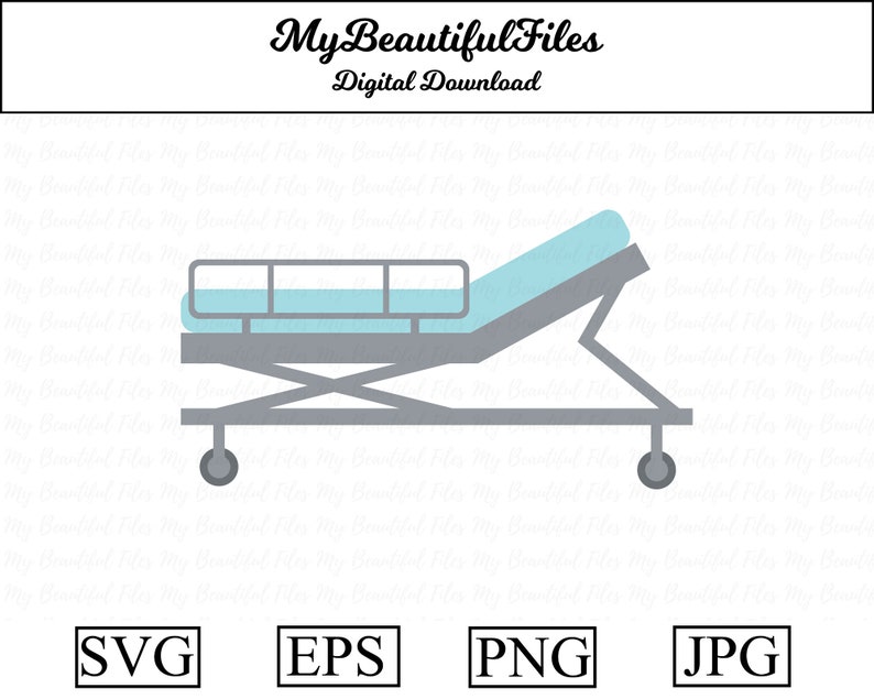 Hospital Bed SVG,PNG Digital Download Hospital Bed File for Printable ...