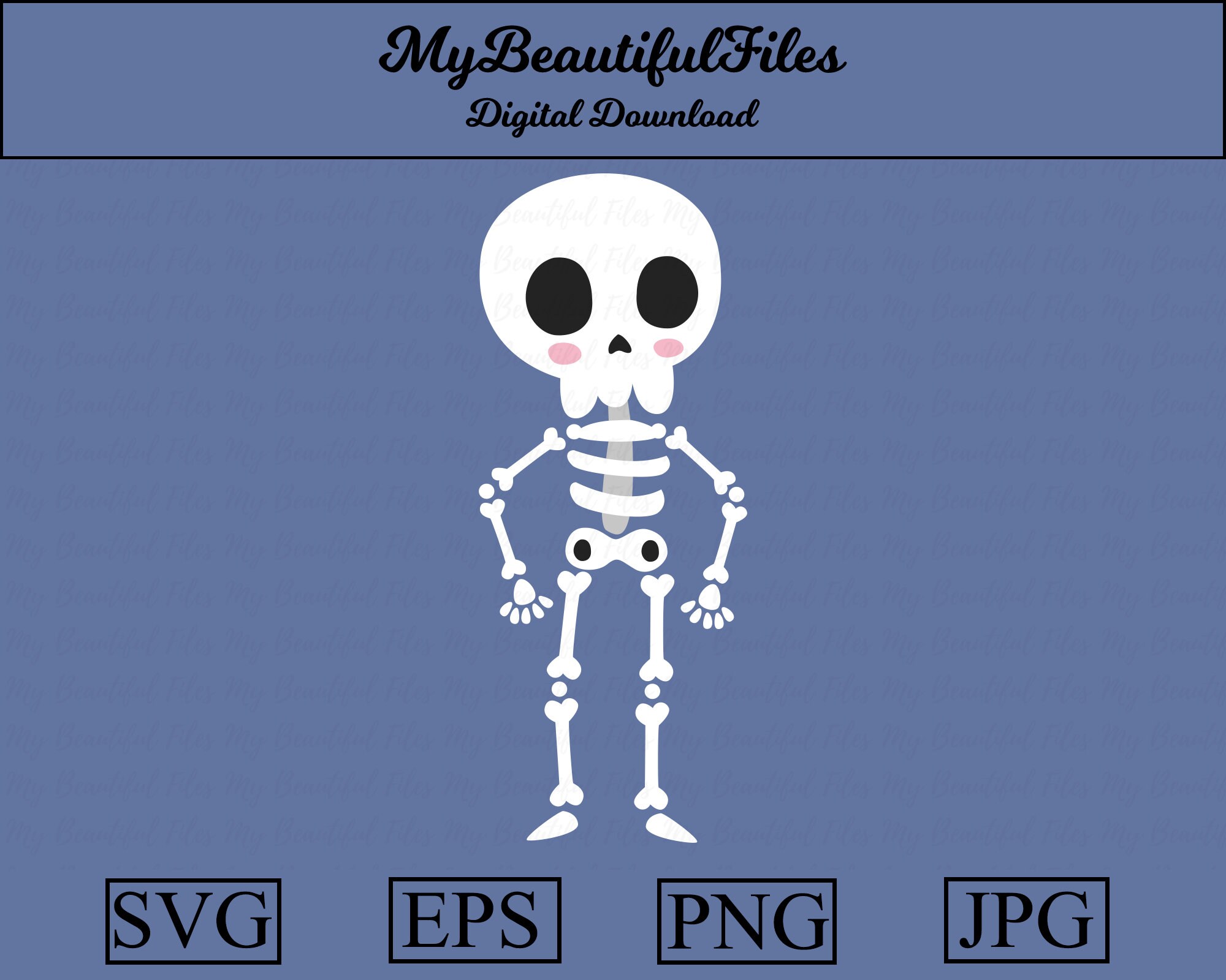 Skeleton SVGPNG Digital Download Cute Skeleton File for - Etsy