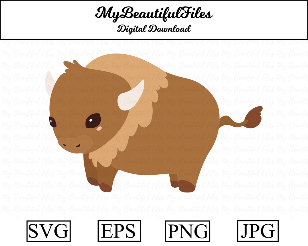 Buffalo SVG,PNG Digital Download Cute Buffalo File for Printable Art ...
