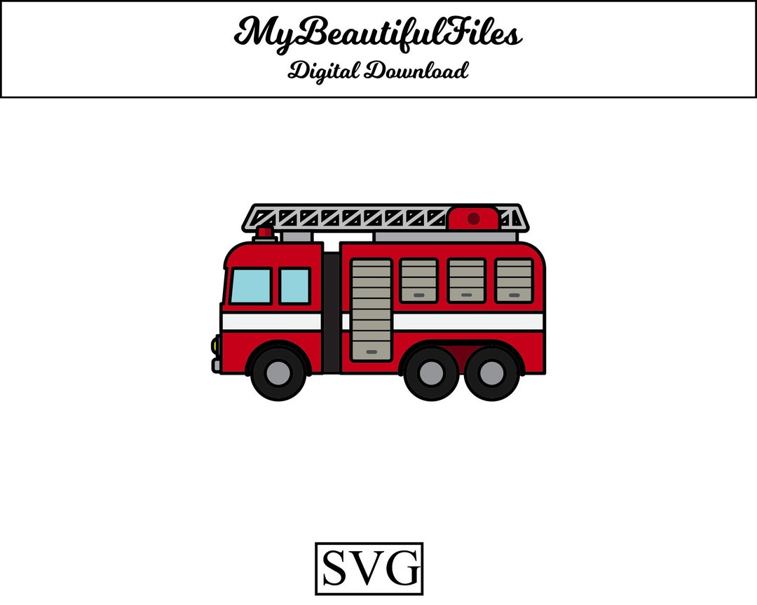 Firefighter Fire Engine SVG Digital Download Cute Firefighter File for ...