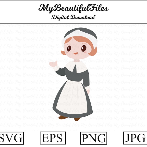 Pilgrim Girl Art - Etsy