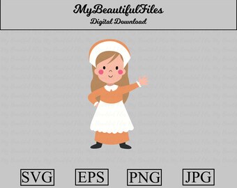 Pilgrim Girl Art | Etsy
