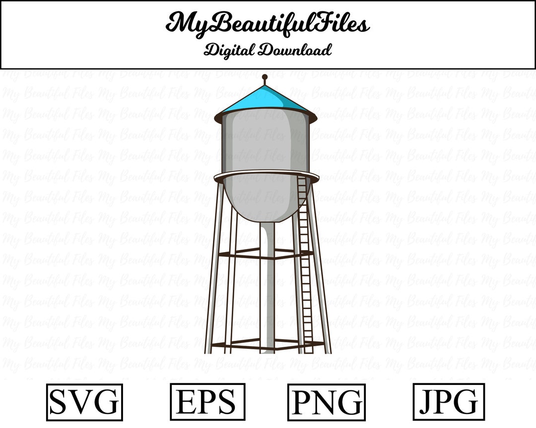 Water Tower SVG,PNG Digital Download Water Tower File for Printable Art ...
