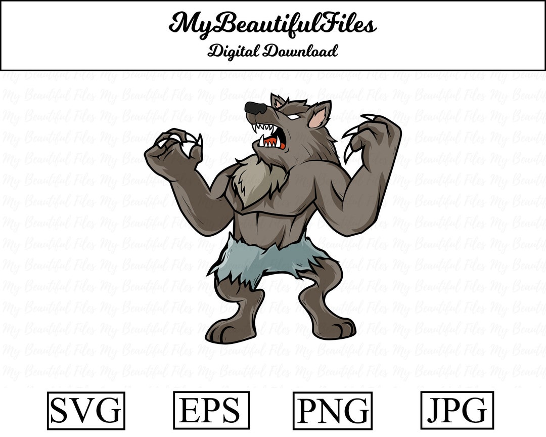 Werewolf SVG,PNG Digital Download Werewolf File for Printable Art ...