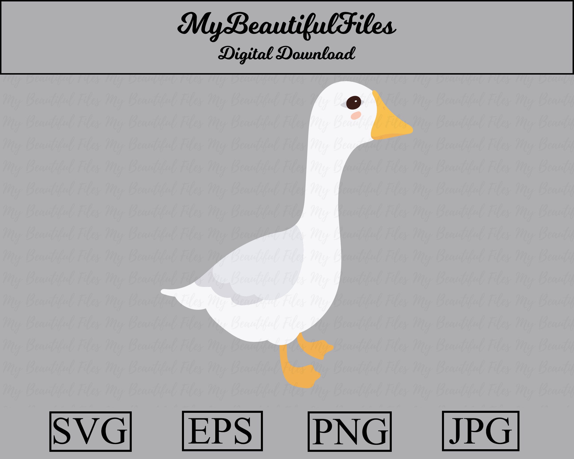 Goose SVG,PNG Digital Download Cute Goose File for Printable Art ...